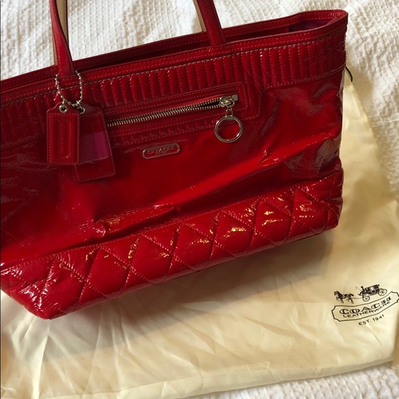 Coach | Bags | Cherry Red Patent Coach Bag | Poshmark